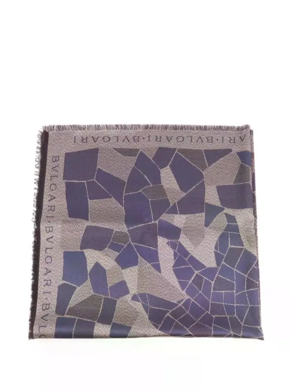 BVLGARI Mosaic-print Fringed Silk Scarf