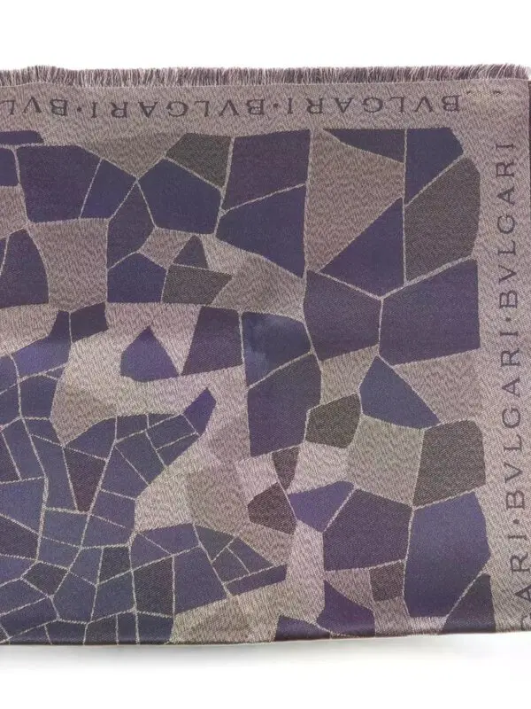 BVLGARI Mosaic-print Fringed Silk Scarf