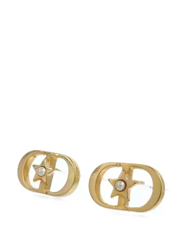 Dior Star Motif Earrings With Pearl Embellishment