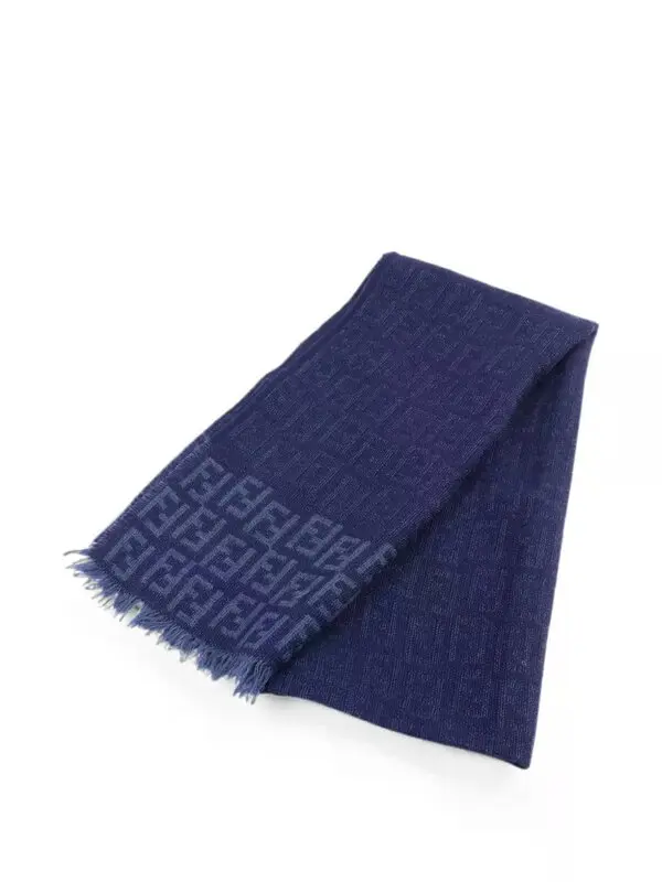 Fendi Zucca-pattern Fringed Scarf