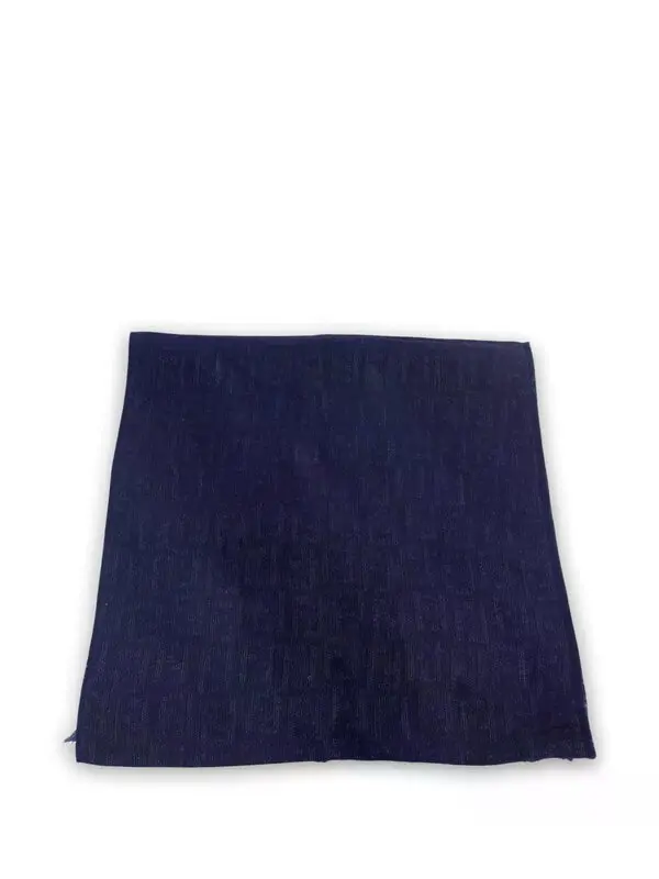 Fendi Zucca-pattern Fringed Scarf - Blue