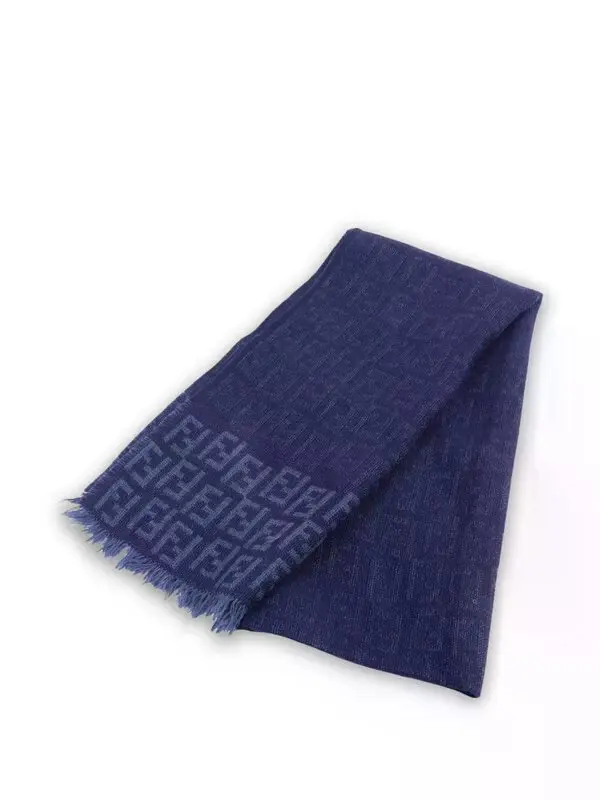 Fendi Zucca-pattern Fringed Scarf