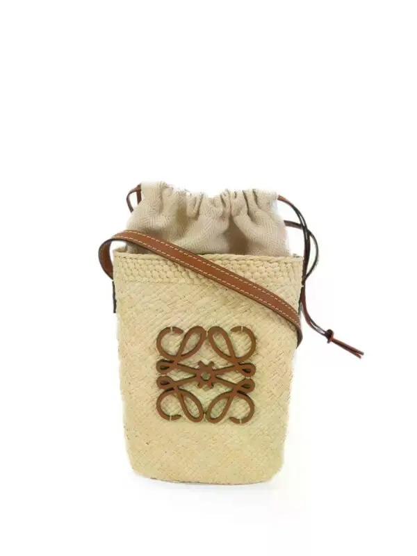 Loewe Iraca Palm Anagram Shoulder Bag - Neutrals