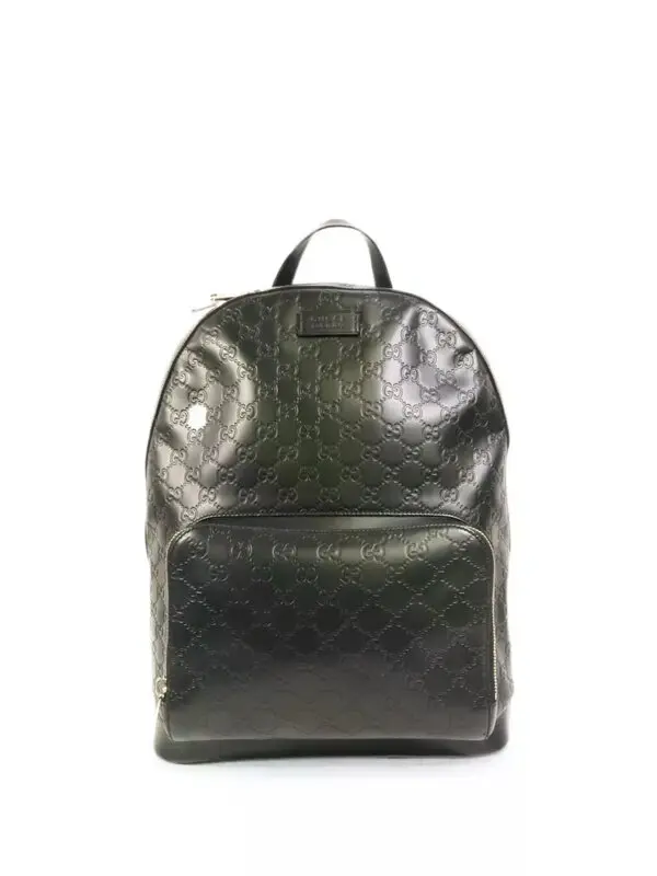 Gucci Gg Embossed Leather Backpack - Black
