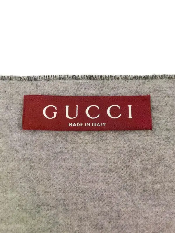 Gucci Gg Monogram Fringe Scarf - Black