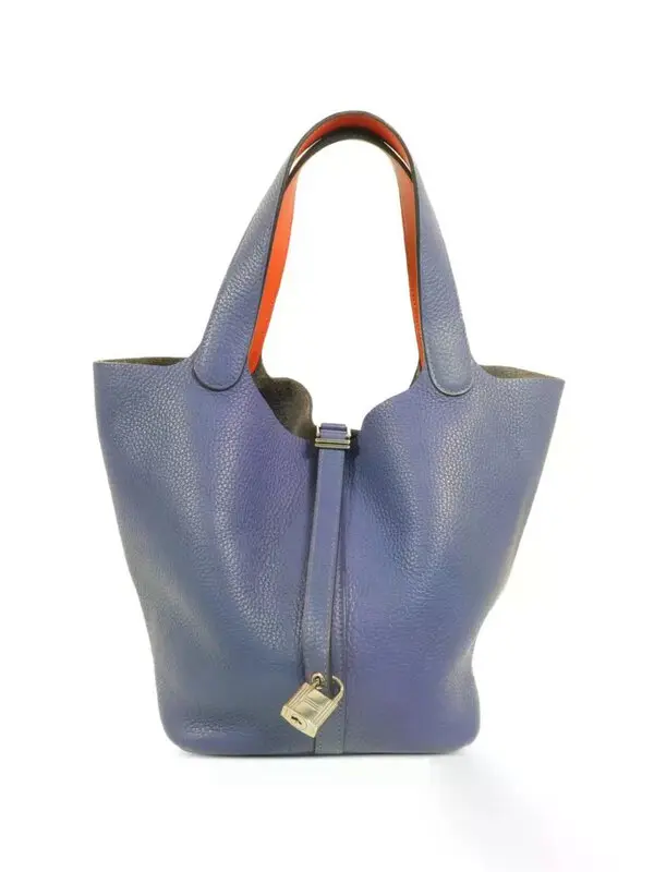 Hermès 2018 Picotin Mm Leather Tote Bag - Blue