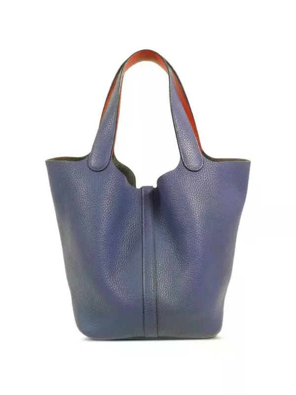 Hermès 2018 Picotin Mm Leather Tote Bag - Blue