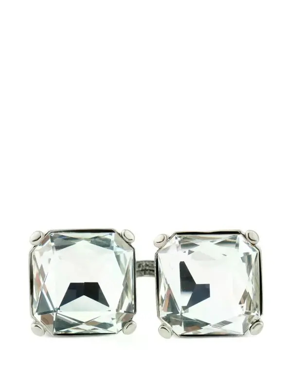 Moschino Crystal-embellished Double-finger Ring