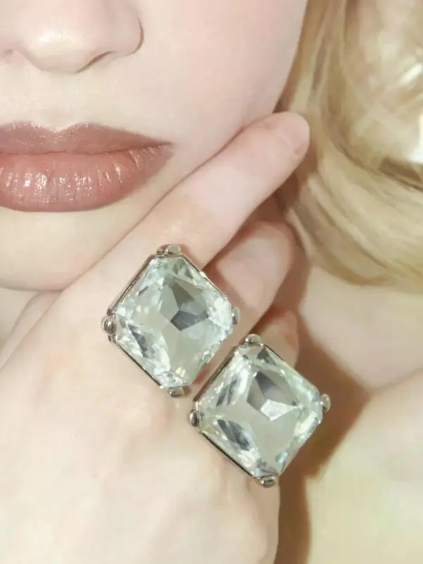 Moschino Crystal-embellished Double-finger Ring