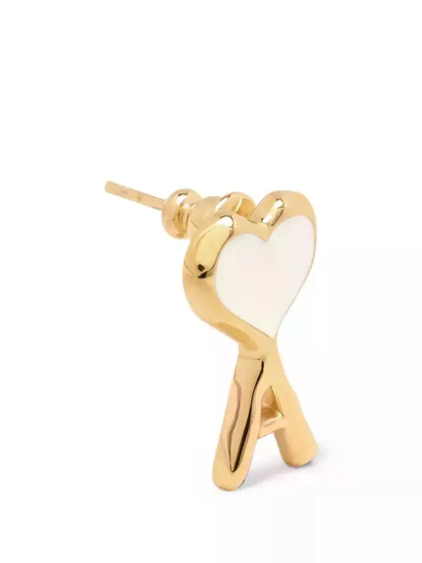 AMI Paris Hammered De Coeur Brass Earrings