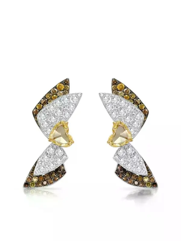 HYT JEWELRY Diamond Heart Earrings In 18k White Gold