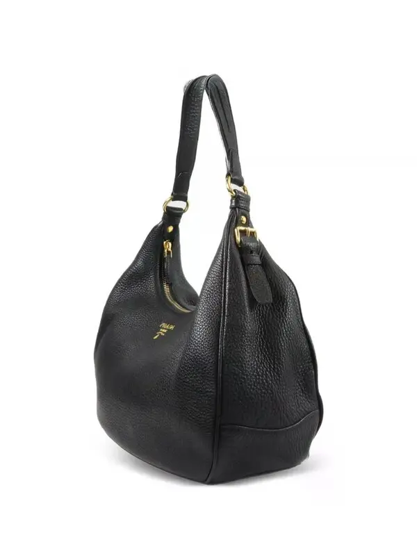 Prada Vitello Daino Shoulder Bag - Black