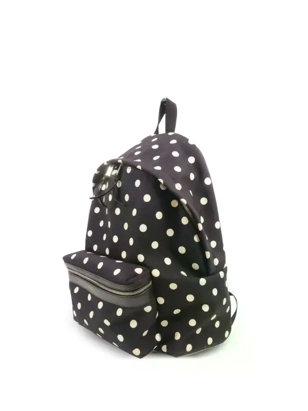 Saint Laurent Polka-dot Canvas Backpack - Black