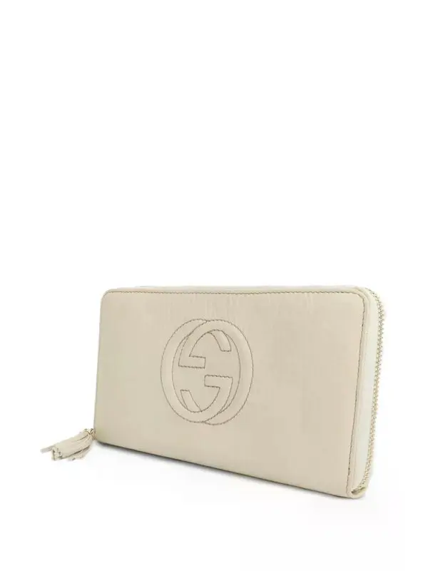 Gucci Soho Zip-around Leather Wallet - Neutrals