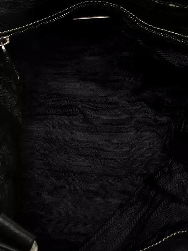 Prada Vitello Trimmed Tessuto Tote Bag