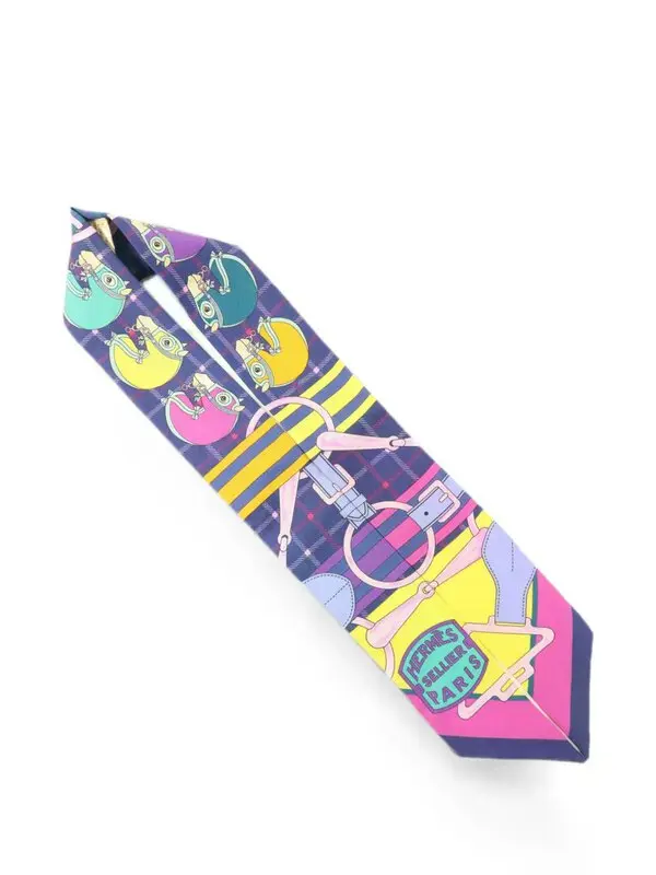 Hermès Twilly Equestrian-print Silk Scarf