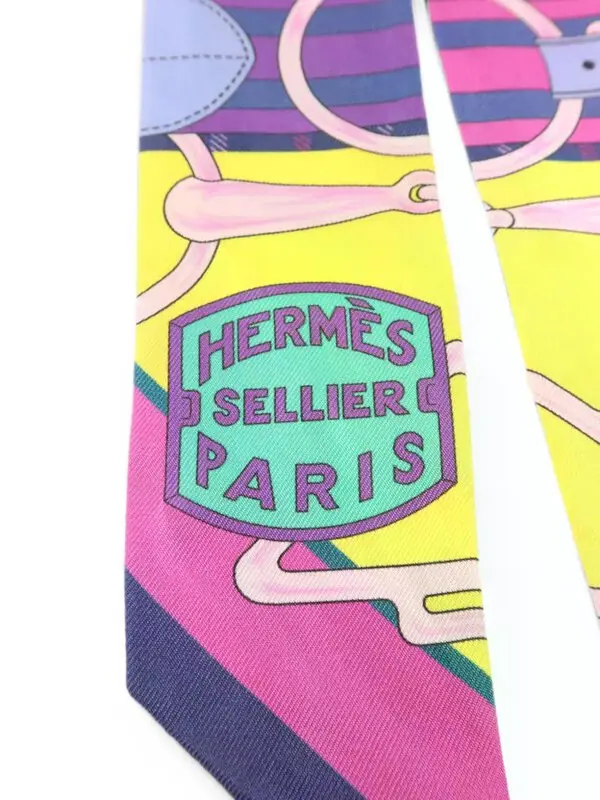 Hermès Twilly Equestrian-print Silk Scarf