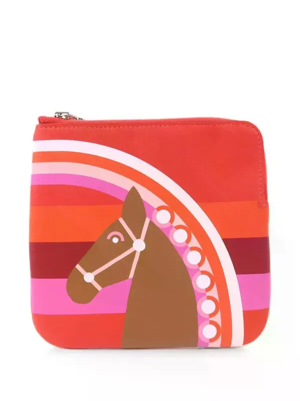 Hermès Carre Pocket Horse-print Wallet - Red