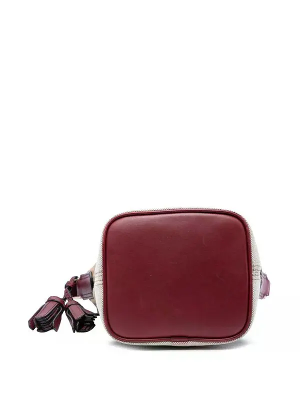 Burberry Mini Mega Check Canvas Ashby Tassel Bucket Bag