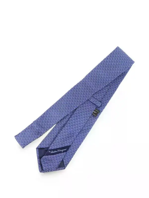 FERRAGAMO Gancini Pattern Silk Tie