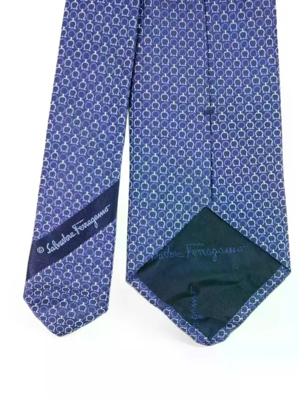 FERRAGAMO Gancini Pattern Silk Tie