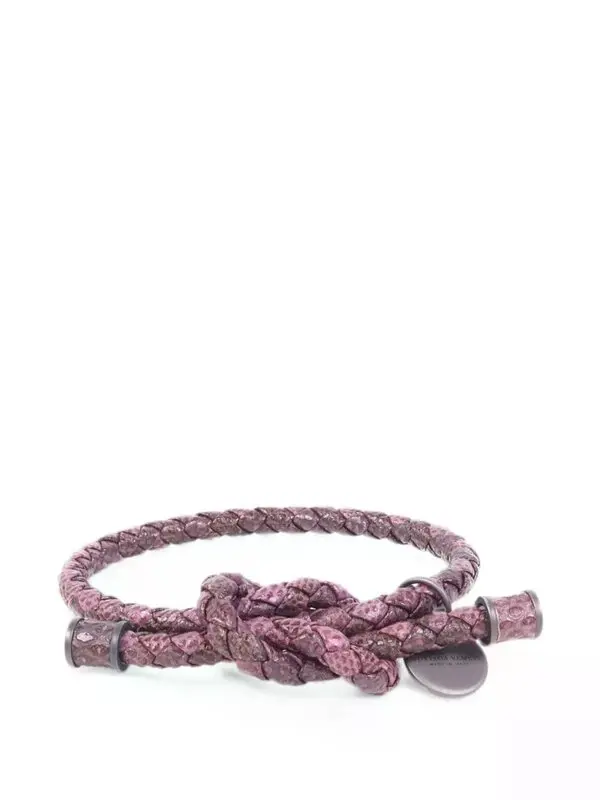 Bottega Veneta Braided Leather Bracelet - Grey