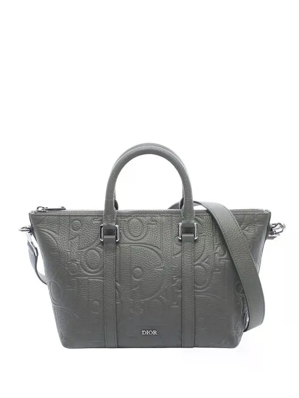 Dior Leather Gravity Weekender 25 Satchel - Brown