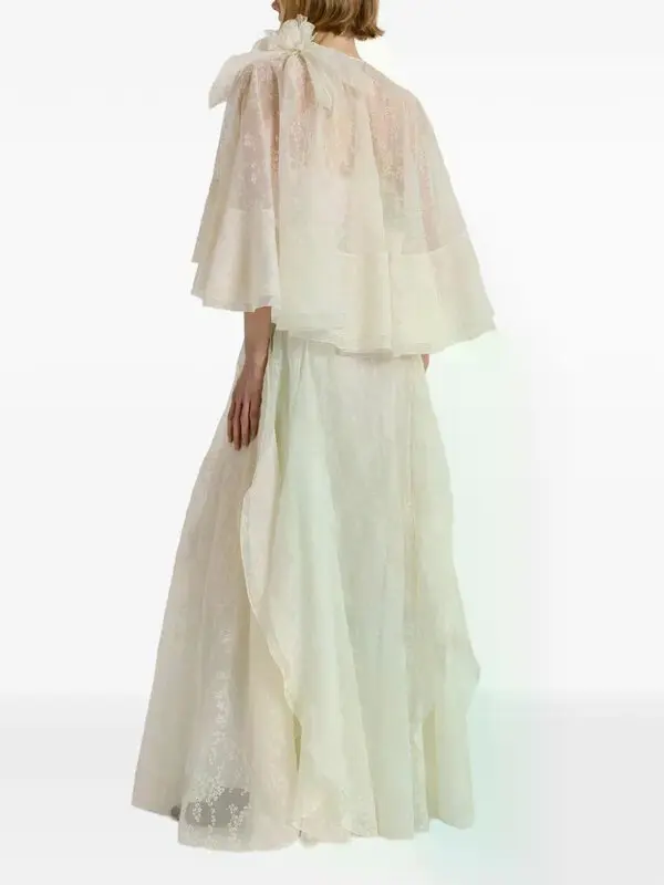 Alberta Ferretti Floral Ruffled Maxi Dress