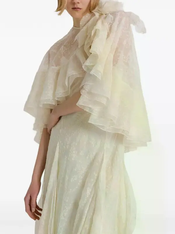 Alberta Ferretti Floral Ruffled Maxi Dress