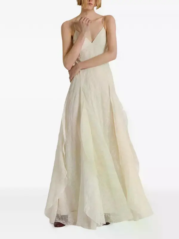Alberta Ferretti Floral Ruffled Maxi Dress