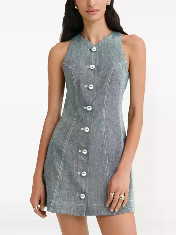 Matthew Bruch Racerback Mini Dress With Contrast Stitching