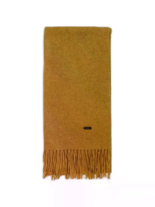 BROOKSFIELD Fringed-edge Cashmere Scarf - Yellow