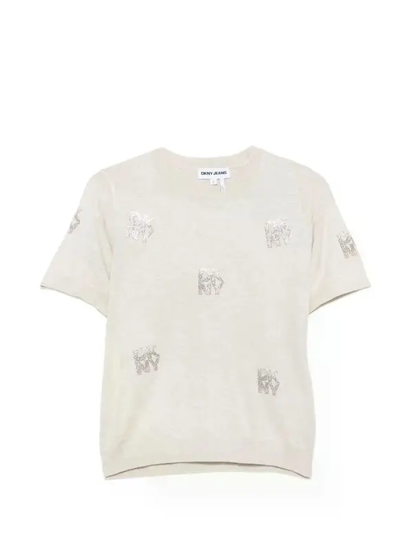 Dkny Logo Embellished Crewneck Top