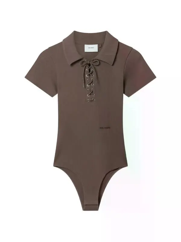 Axel Arigato Ribbed Lace-up Bodysuit - Brown