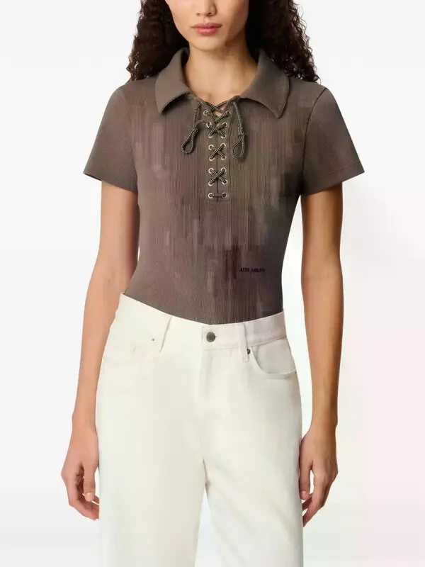 Axel Arigato Ribbed Lace-up Bodysuit - Brown