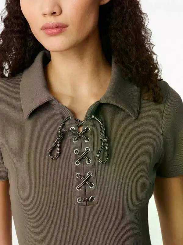 Axel Arigato Ribbed Lace-up Bodysuit - Brown