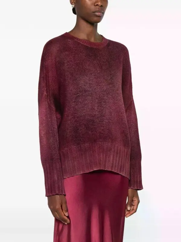Avant Toi Faded Effect Ribbed Knit Sweater