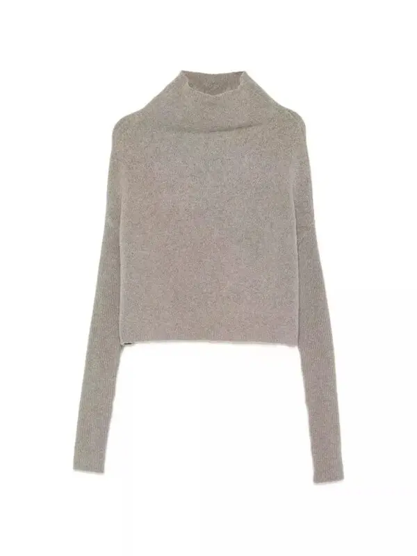 Rick Owens High-neck Ribbed-sleeve Sweater