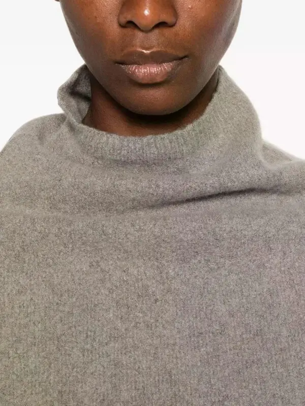 Rick Owens High-neck Ribbed-sleeve Sweater