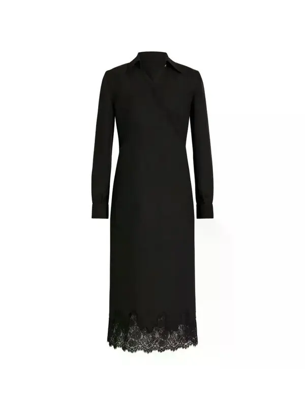 Alberta Ferretti Lace-trim Wrap Midi Dress
