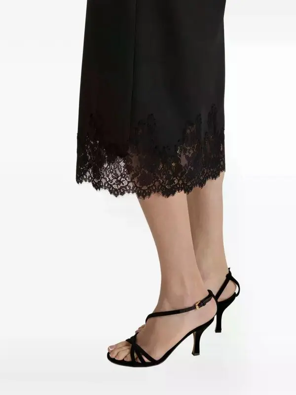Alberta Ferretti Lace-trim Wrap Midi Dress