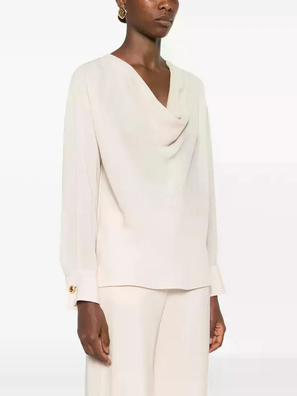 Max Mara Silk Cowl Neck Blouse