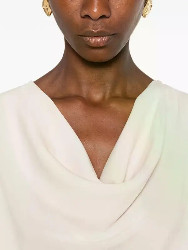 Max Mara Silk Cowl Neck Blouse