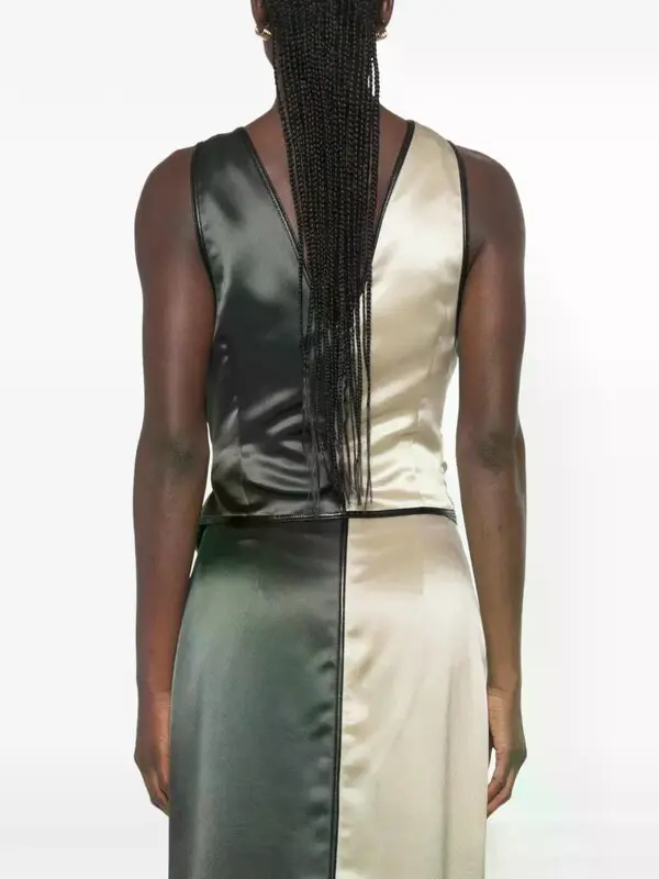 Nanushka Aisling Two-tone Knotted Top