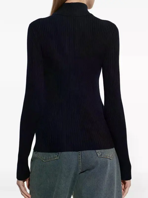 COURREGES Logo Patch High Neck Sweater