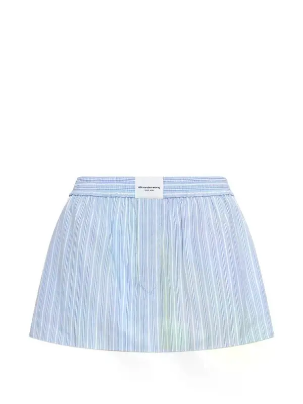 Alexander Wang Vertical Stripe Logo Patch Mini Skirt