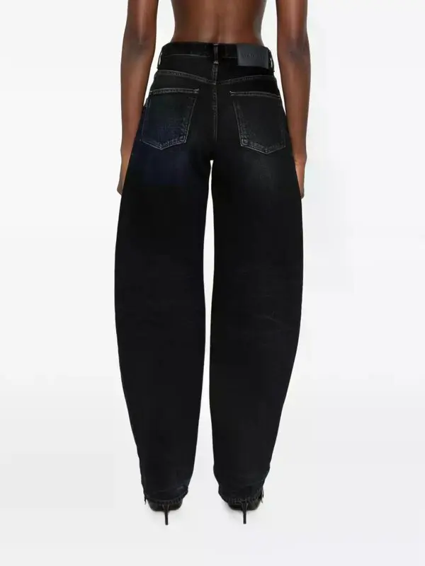HAIKURE Faded Barrel-leg Jeans - Blue