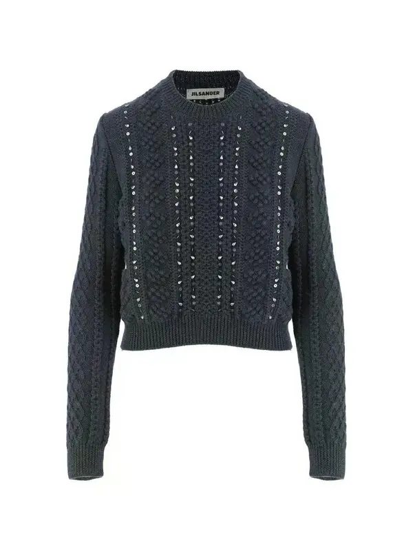 JIL SANDER Geometric Pattern Crew-neck Sweater