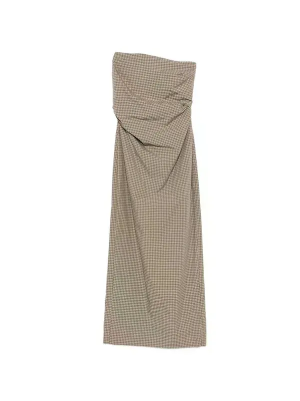 Enza Costa Plaid Pattern Tie-back Maxi Dress