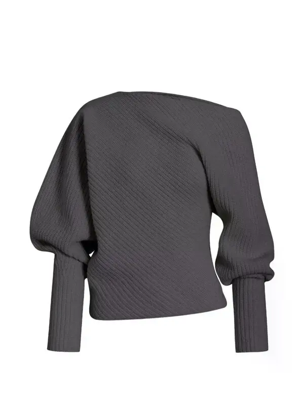 Alberta Ferretti Ribbed Sweater With Floral Appliqu